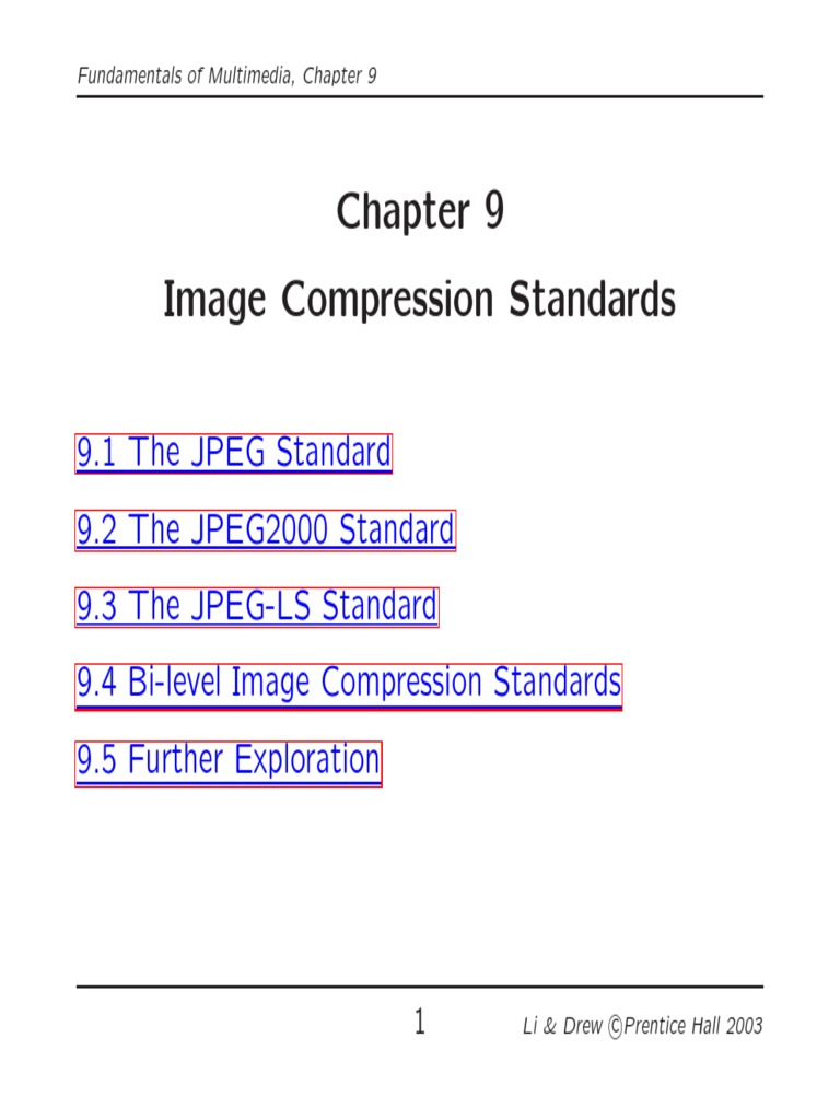 Image Compression Standards PDF | PDF | Data Compression | Multidimensional Signal Processing