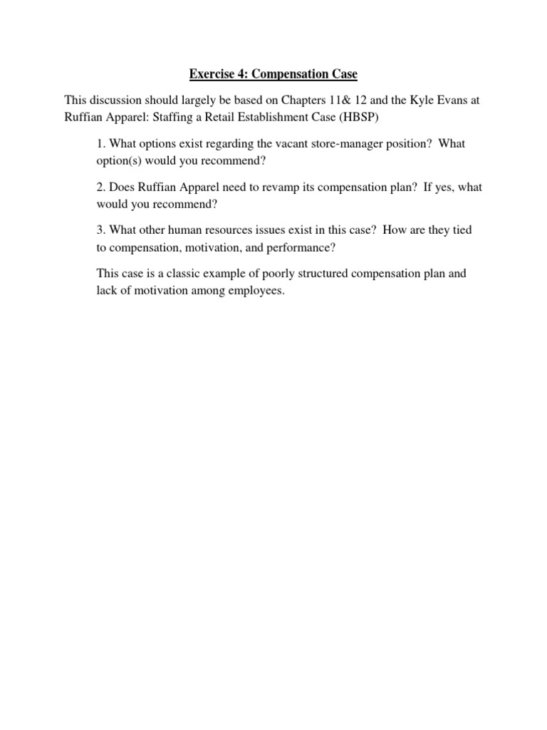 Exercise 4 - Compensation Cases Exercise | PDF