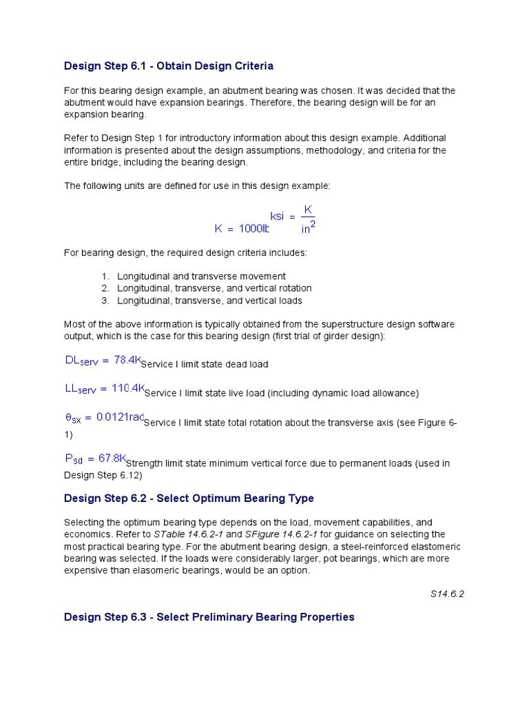 Design Step 6.1 - Obtain Design Criteria | PDF | Strength Of Materials ...