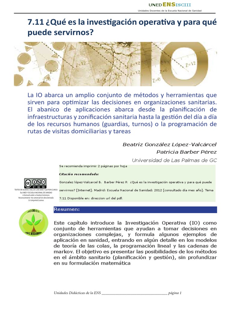 n7.11 Qu Es La Investigaci N Operativa | PDF | Programación lineal | La investigación de operaciones