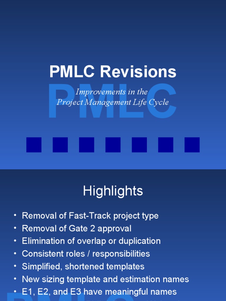 PMLC Revisions: Improvements in The Project Management Life Cycle | PDF ...