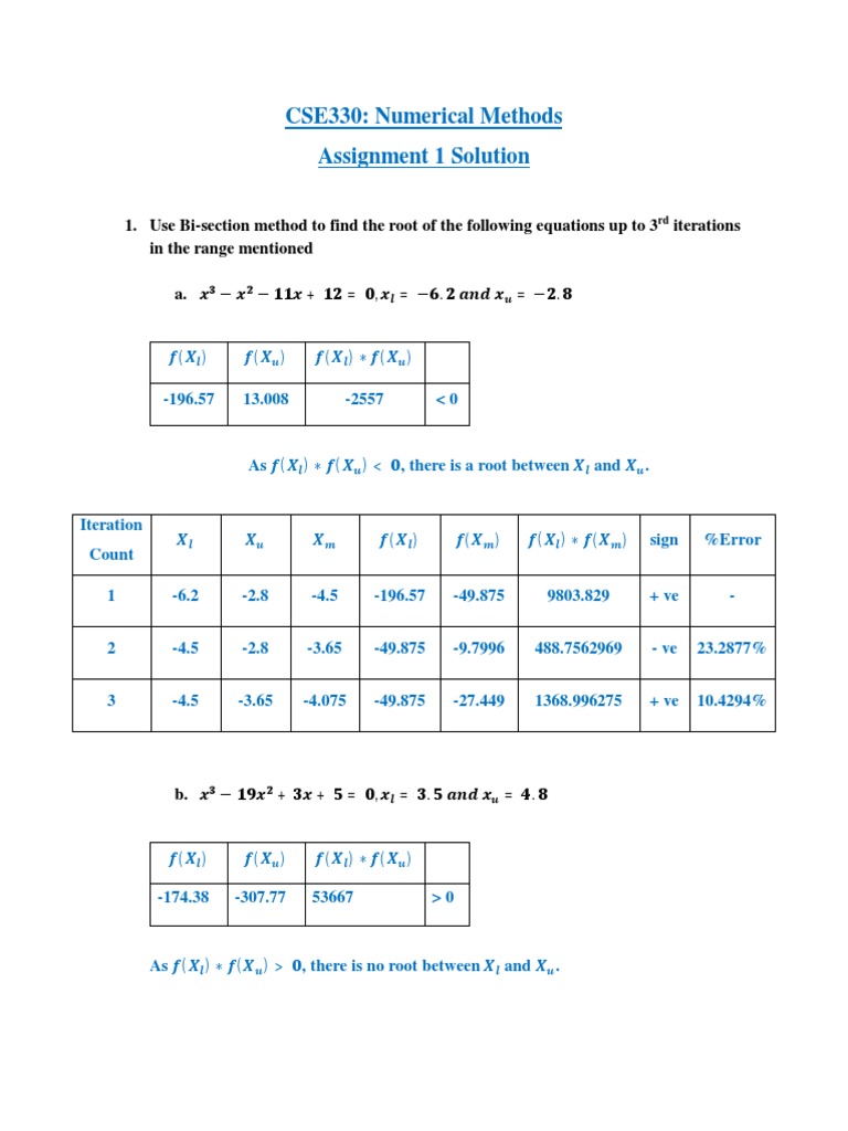CSE330 Assignment1 Solution | PDF | Numerical Analysis | Algorithms And Data Structures