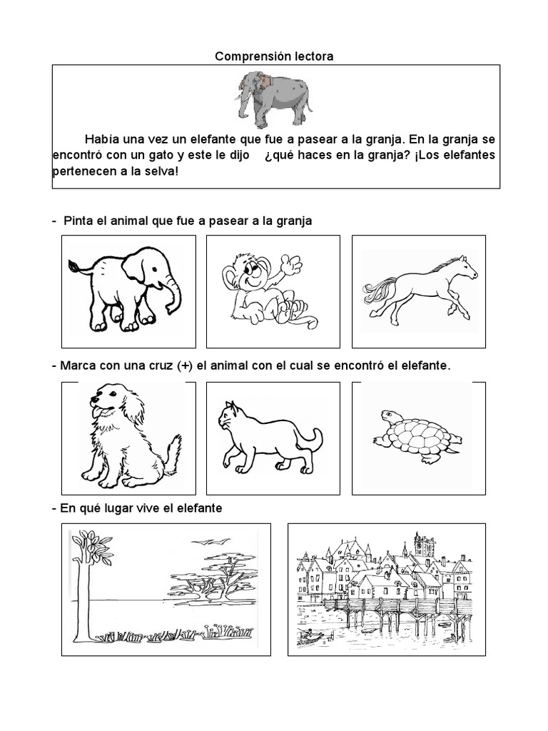 Comprensión Lectora El Elefante | PDF