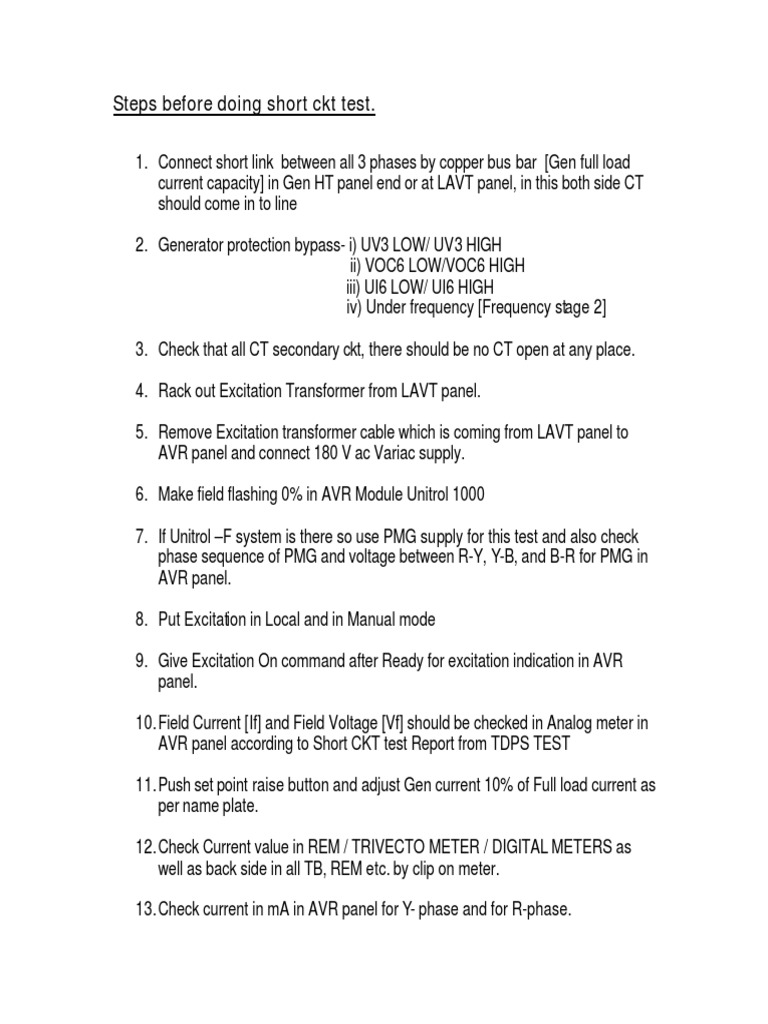 OCC and SCC Testing Procedures | PDF | Transformer | Alternating Current