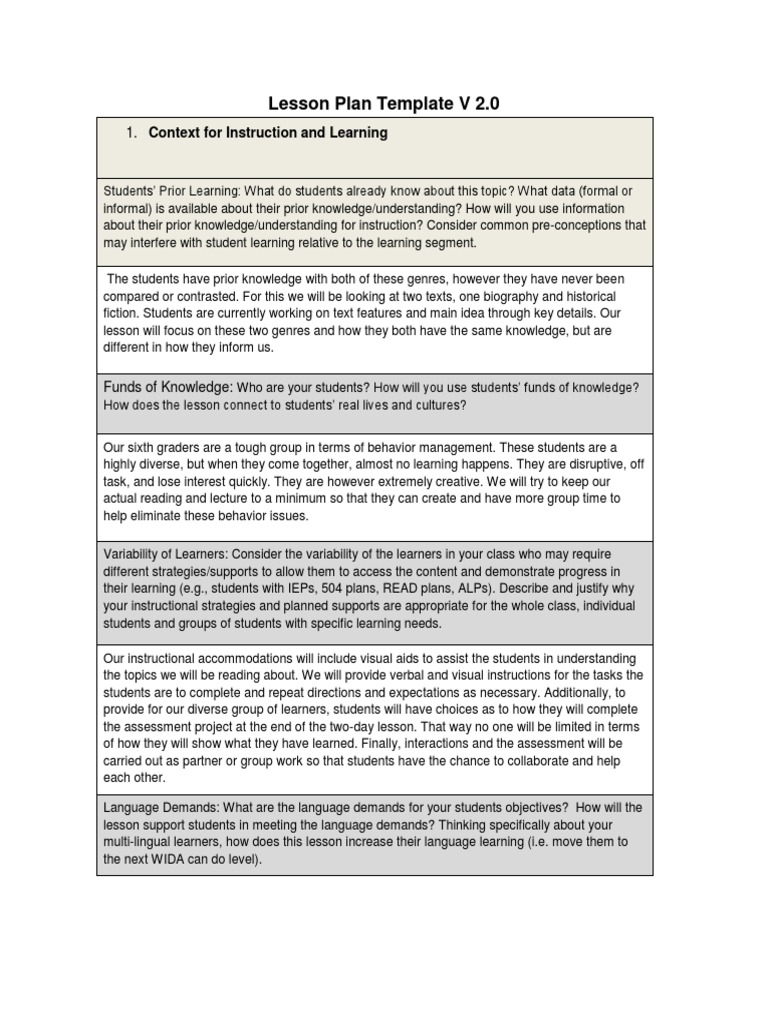 DCPD Lesson Plan: Text Genre Comparison | PDF | Lesson Plan | Learning