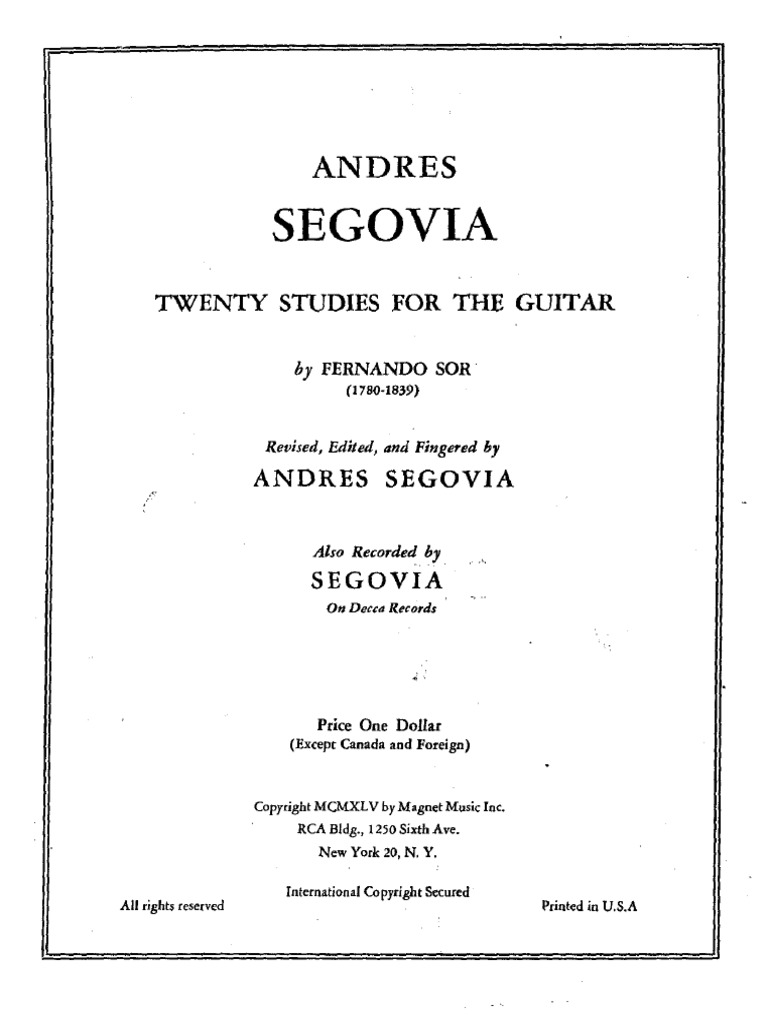 20 Estudos Sor-Segovia | PDF