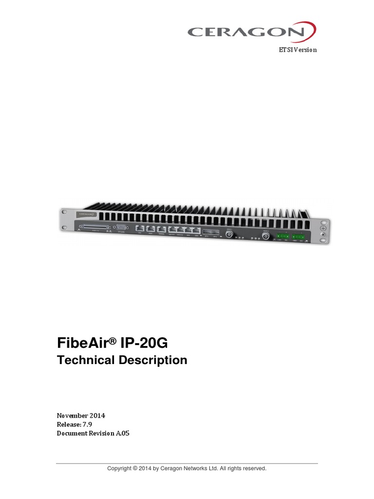 Ceragon Ip 20 Manual | PDF | Ethernet | Network Topology