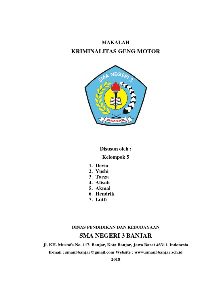 Makalah Kriminalitas Geng Motor | PDF
