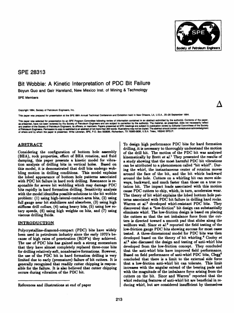 Boyun Guo and Geir Hareland, New Mexico Inst. of Mining & Technology ...