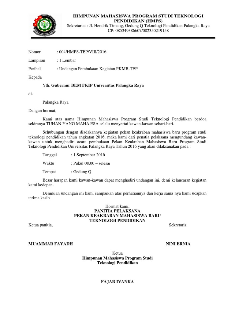 Surat Undangan Bem | PDF