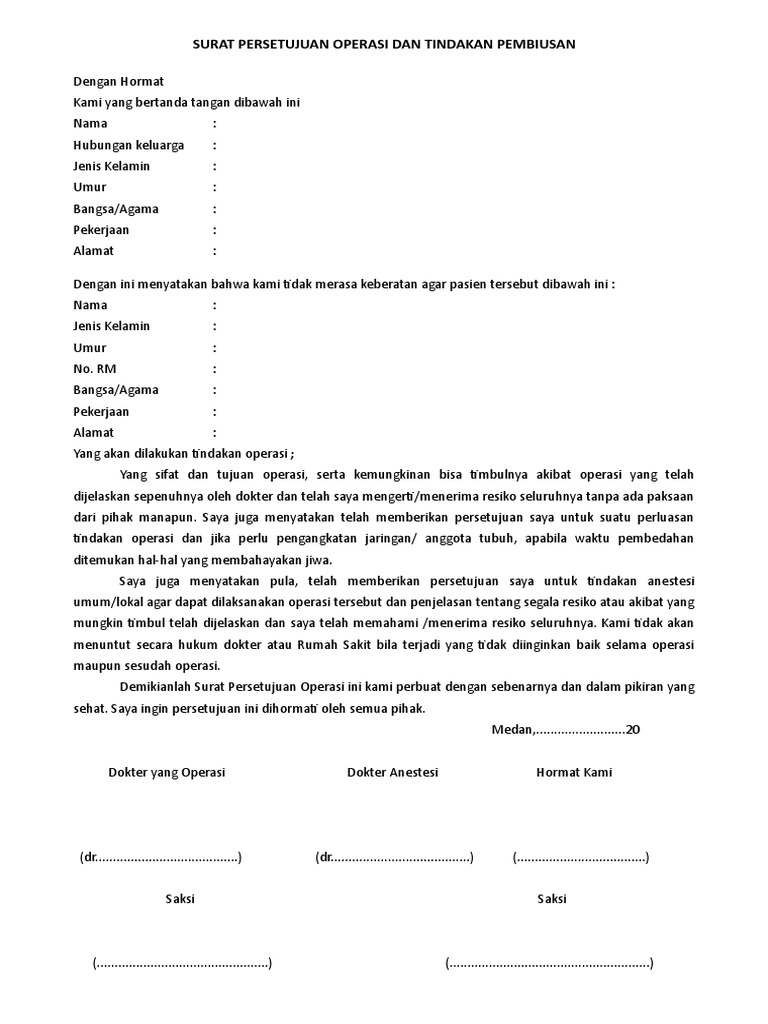 Contoh Informed Consent | PDF