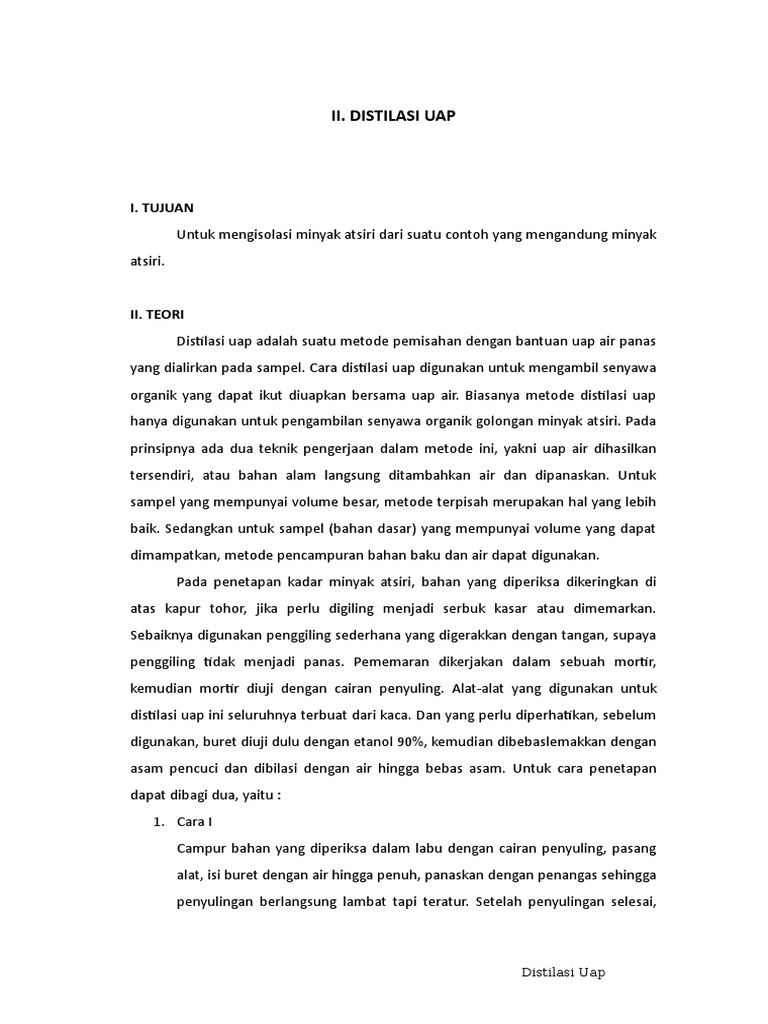 Distilasi Uap | PDF