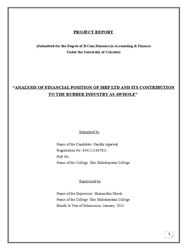 Complete Project On MRF (Recovered) | PDF | Natural Rubber | Return On ...