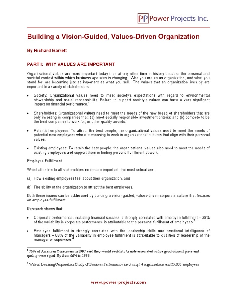 Building Values Driven Organization | Download Free PDF ...
