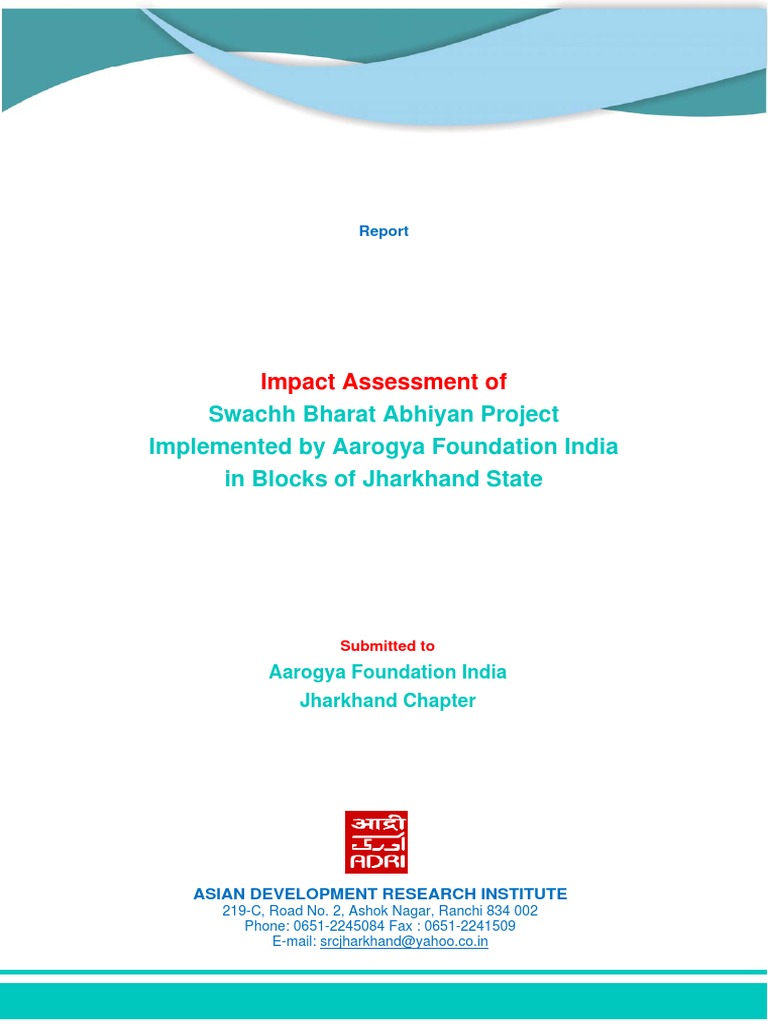 Swachh Bharat Abhiyan Project Output Pdf Sanitation Survey
