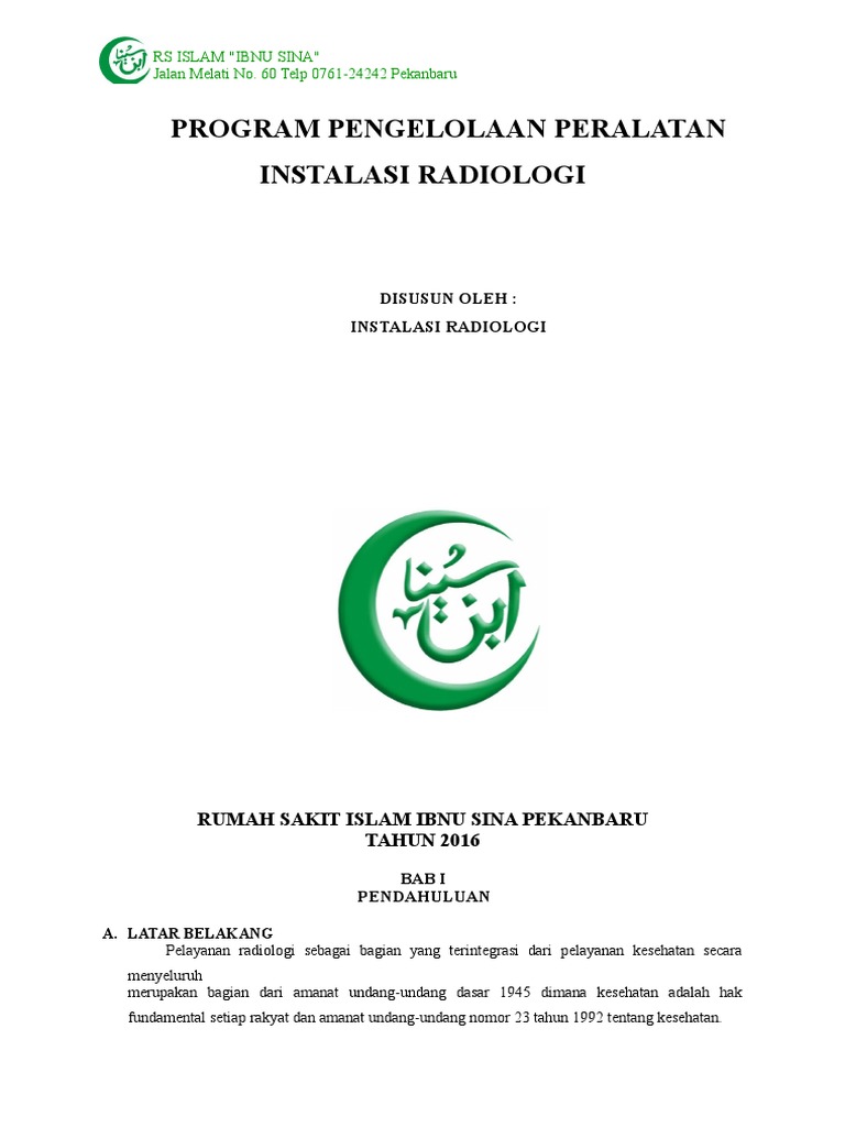 Program Pengelolaan Peralatan Radiologi Ok | PDF