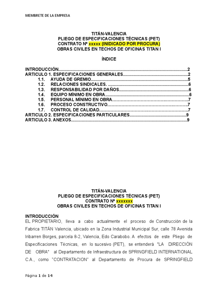 PET Obras Civiles en Techos | PDF | Presupuesto | Acero