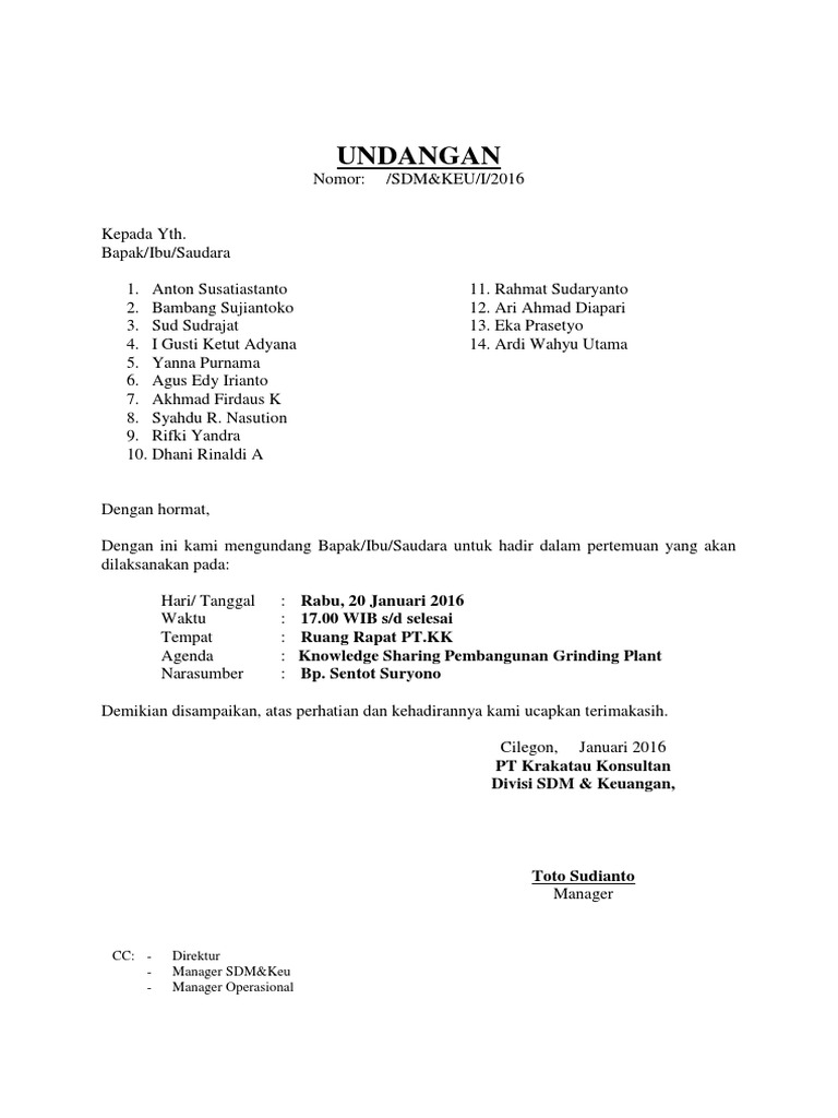 Undangan Knowledge Sharing | PDF