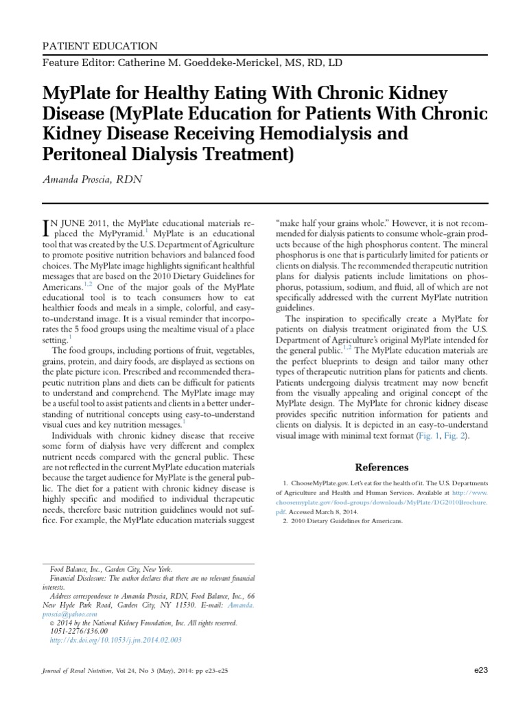 My Plate For Renal Nutrition Assesment | PDF | Dialysis | Nutrition