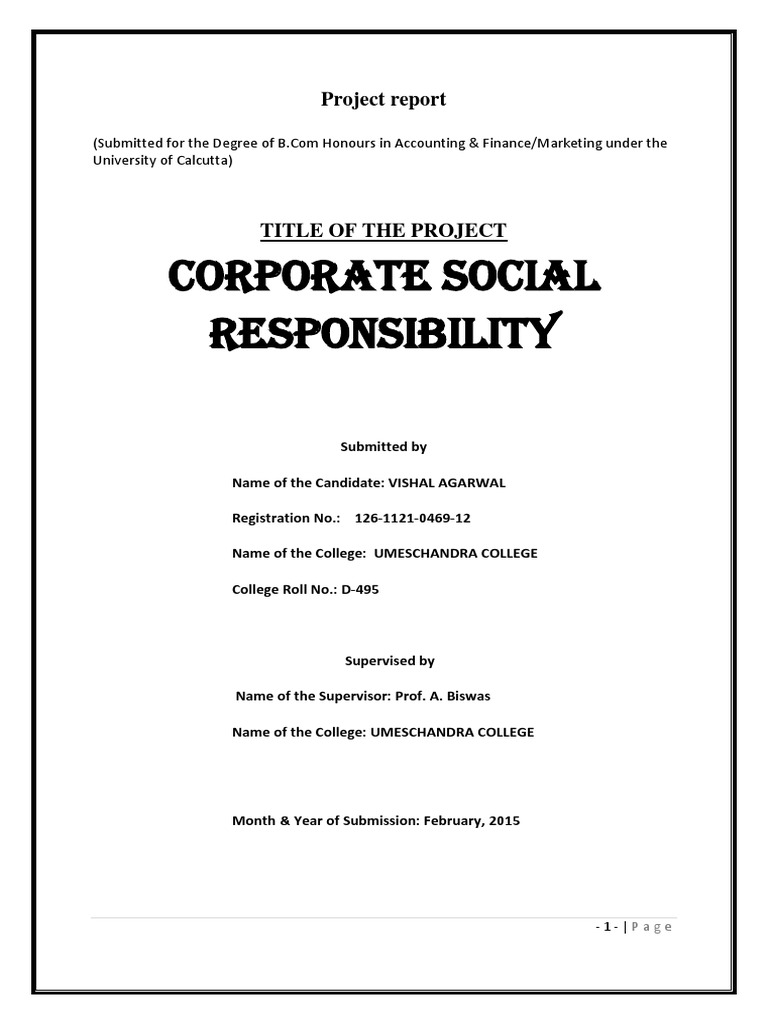 CSR_Project-2 (1) | Corporate Social Responsibility | Economies