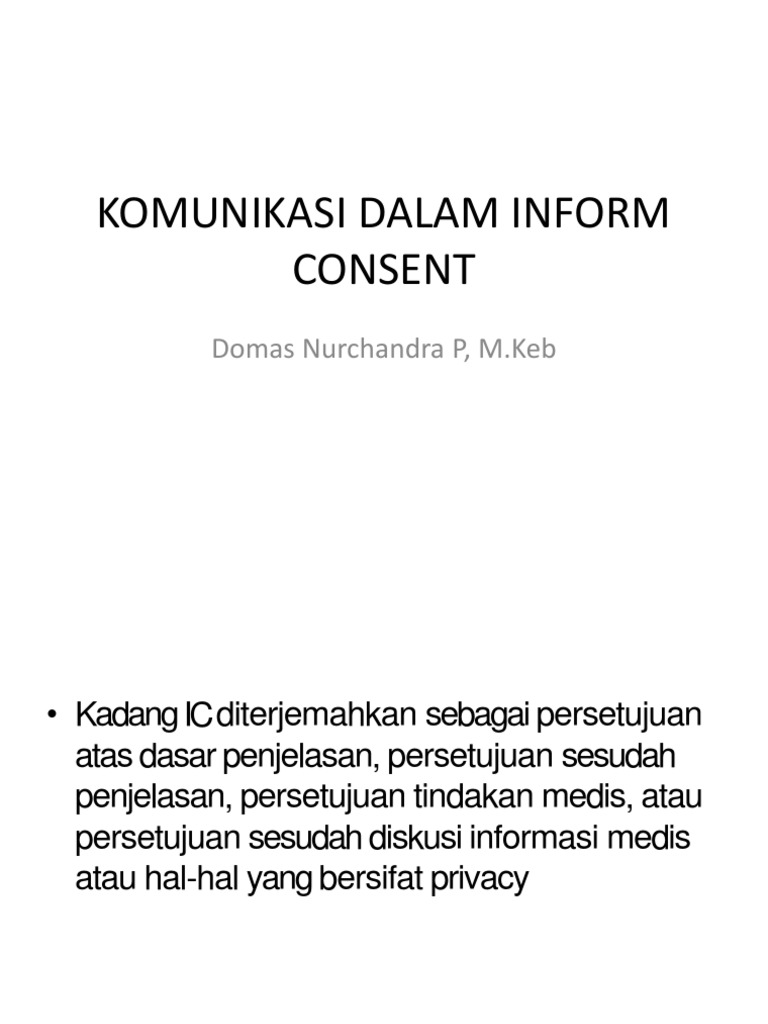 Proses Informed Consent dalam Medis | PDF | Pengembangan Diri