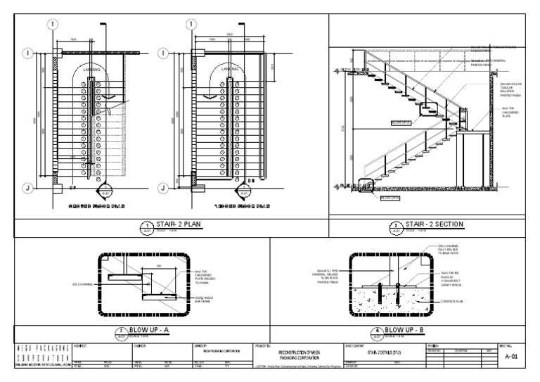 Stair Blow-Up Detail Drawings | PDF | Building Materials | Structural ...