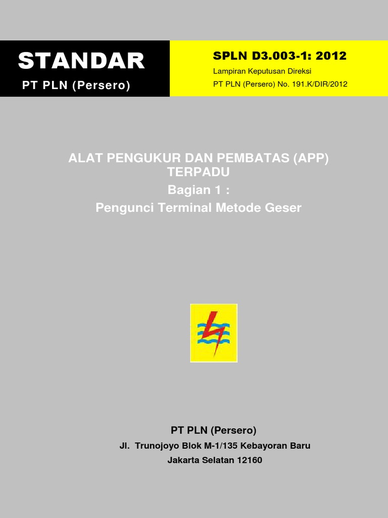 SPLN D3 003-1 2012 | PDF