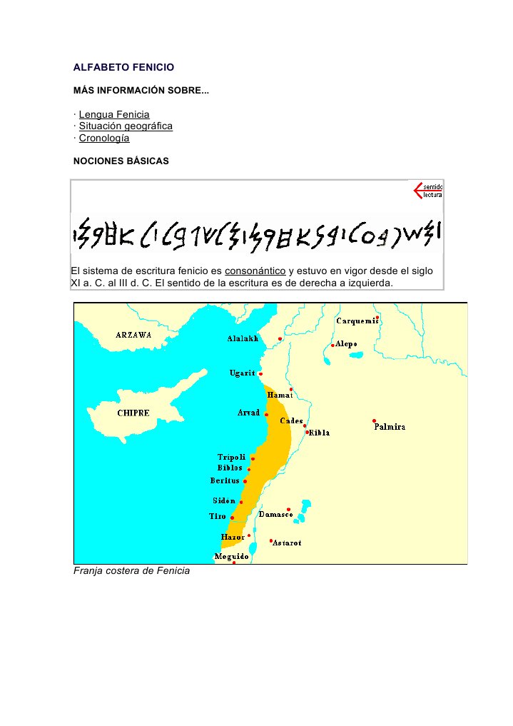 Alfabeto Fenicio | PDF | Lenguaje hebreo | Fenicia