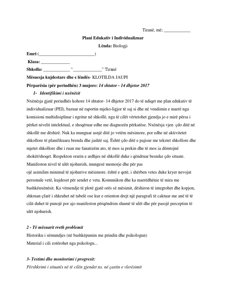 Model Plani PEI | PDF