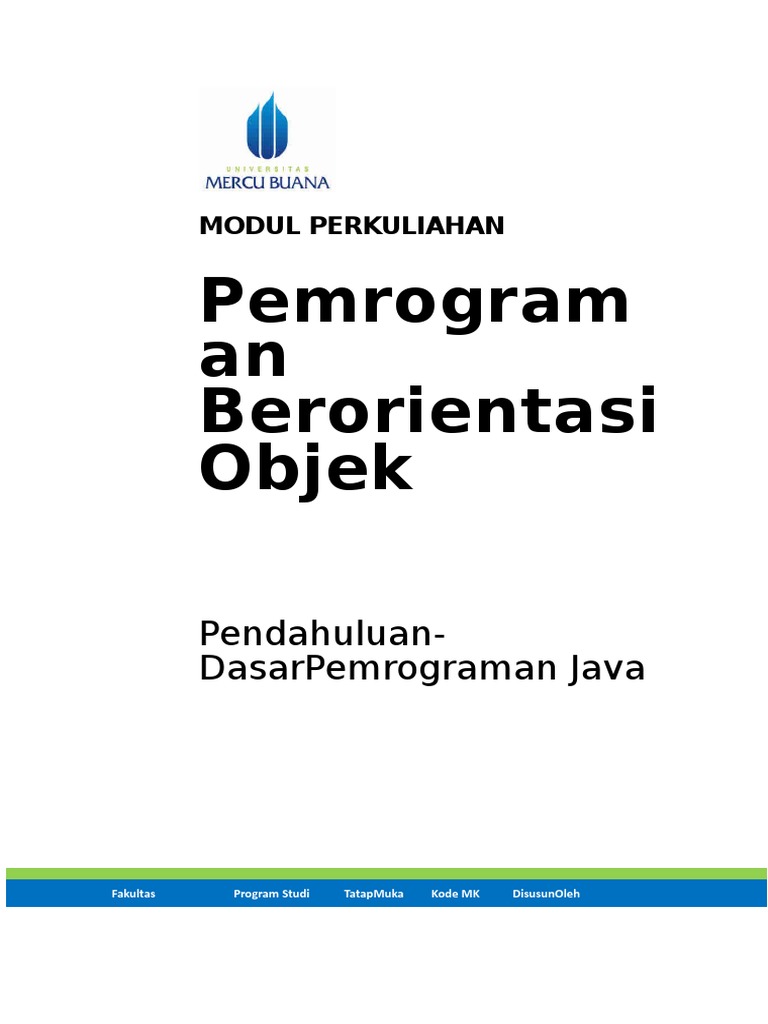 Pemrograman Berorientasi Objek Modul - 1 | PDF | Komputer | Teknologi & Rekayasa
