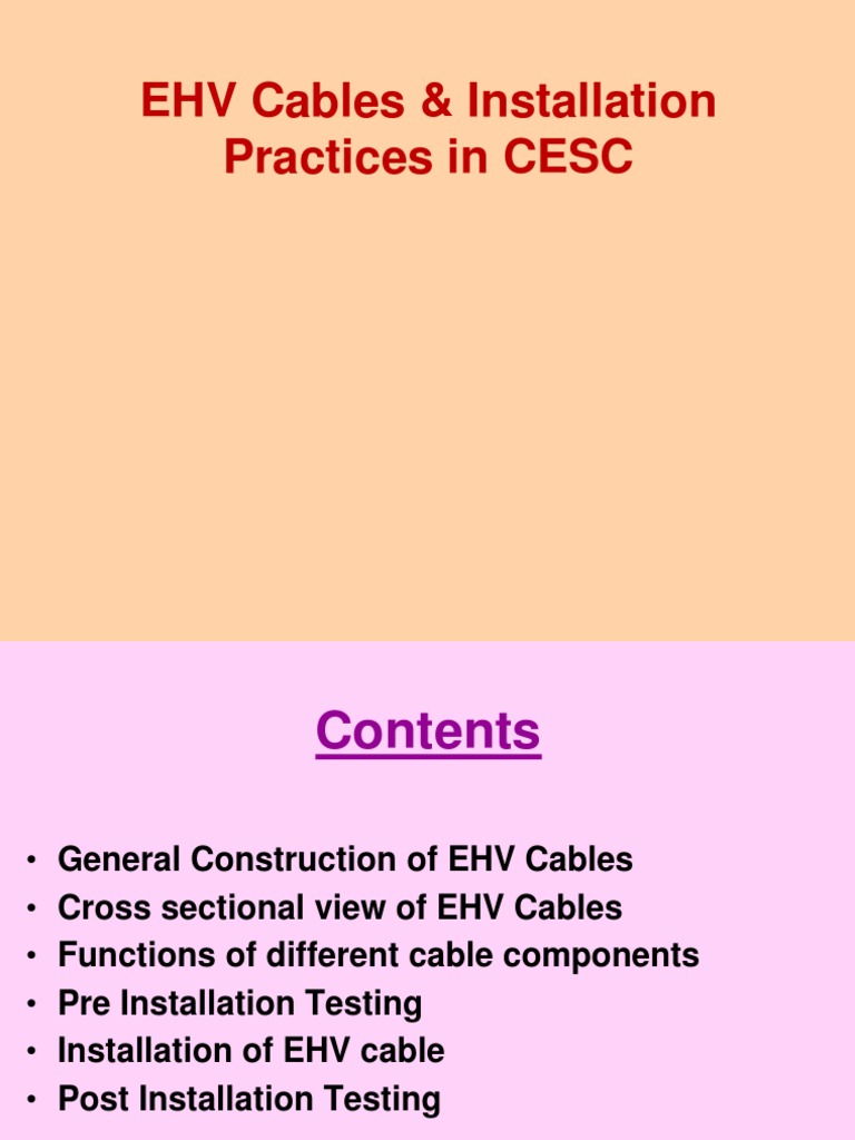 EHV Cable | PDF | Electrical Conductor | Insulator (Electricity)