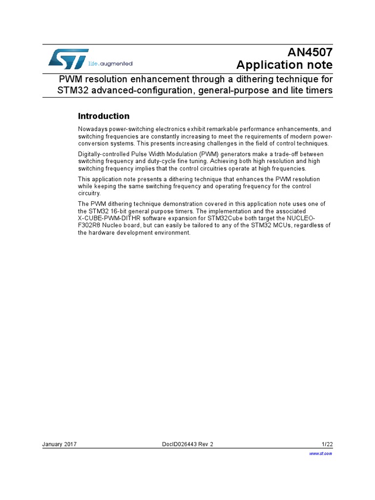 AN4507 Application Note | PDF | Microcontroller | Electronic Filter