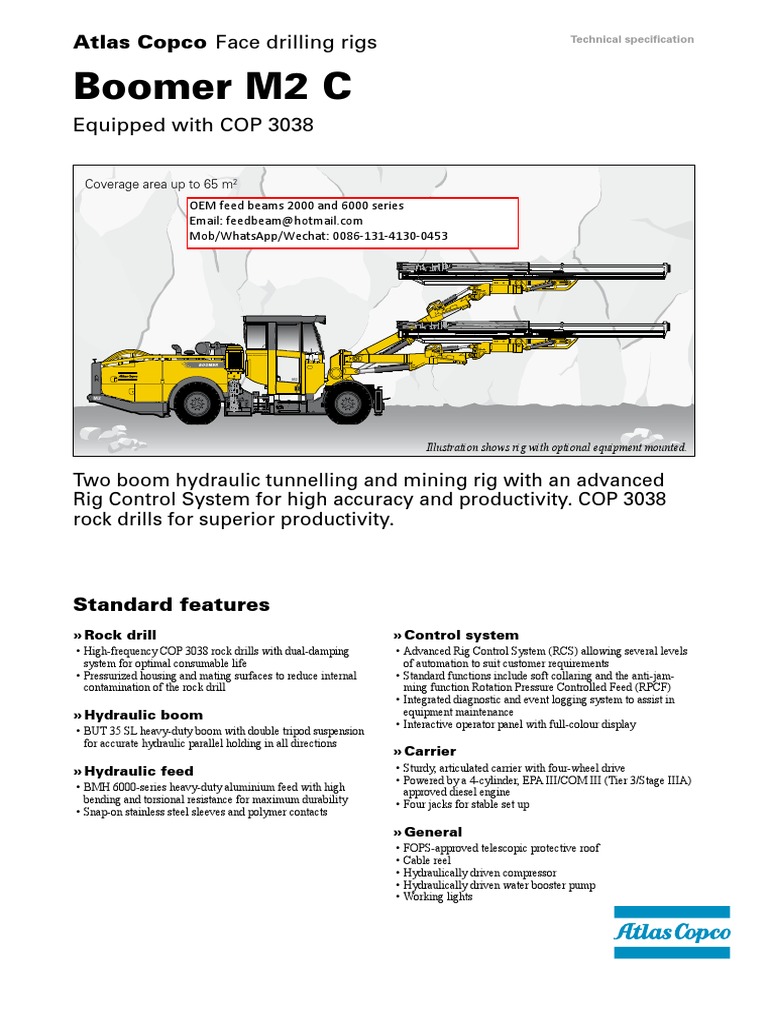 Feed Beam For Boomer M2C PDF | PDF | Drilling Rig | Drill