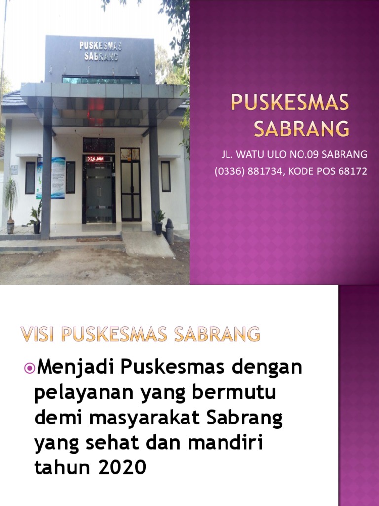 Puskesmas Sabrang | PDF
