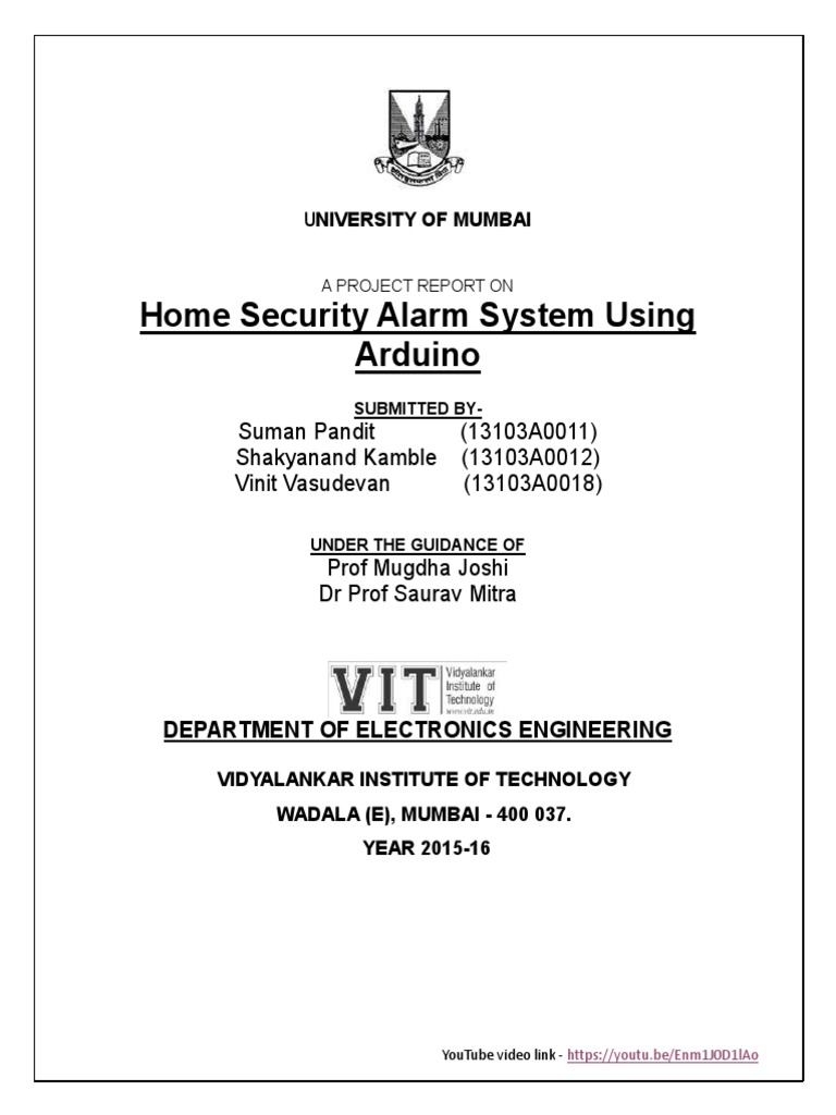 Home Security Alarm System Using Arduino Project Report | PDF | Arduino ...