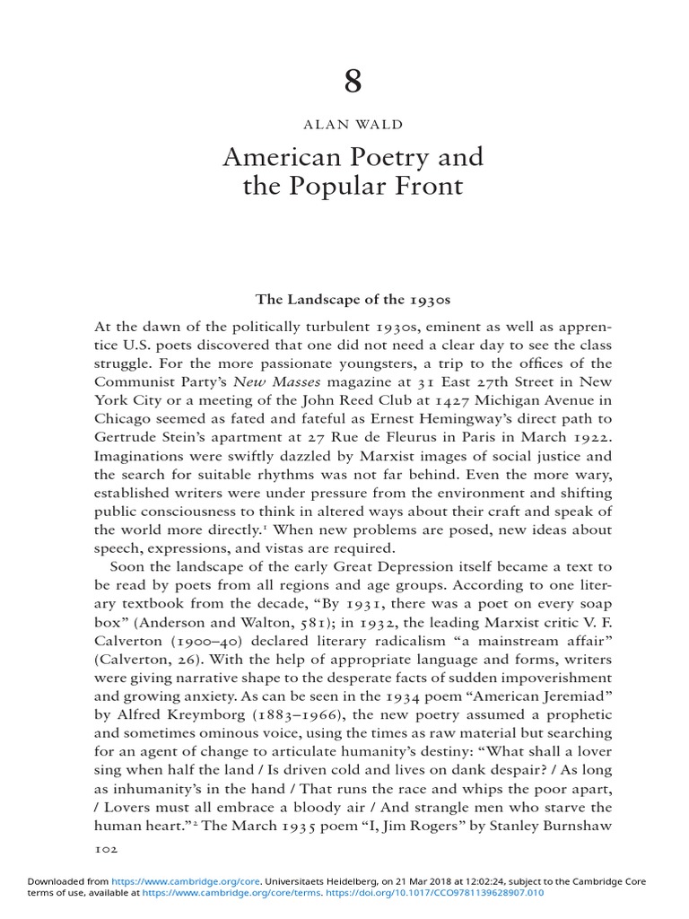 1930s Poetry and Class Struggle | PDF | T. S. Eliot | Poetry