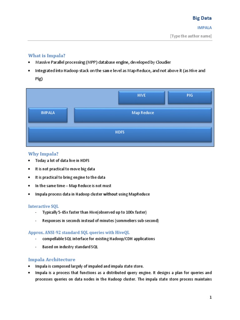 Big Data - Impala | PDF | Apache Hadoop | Map Reduce