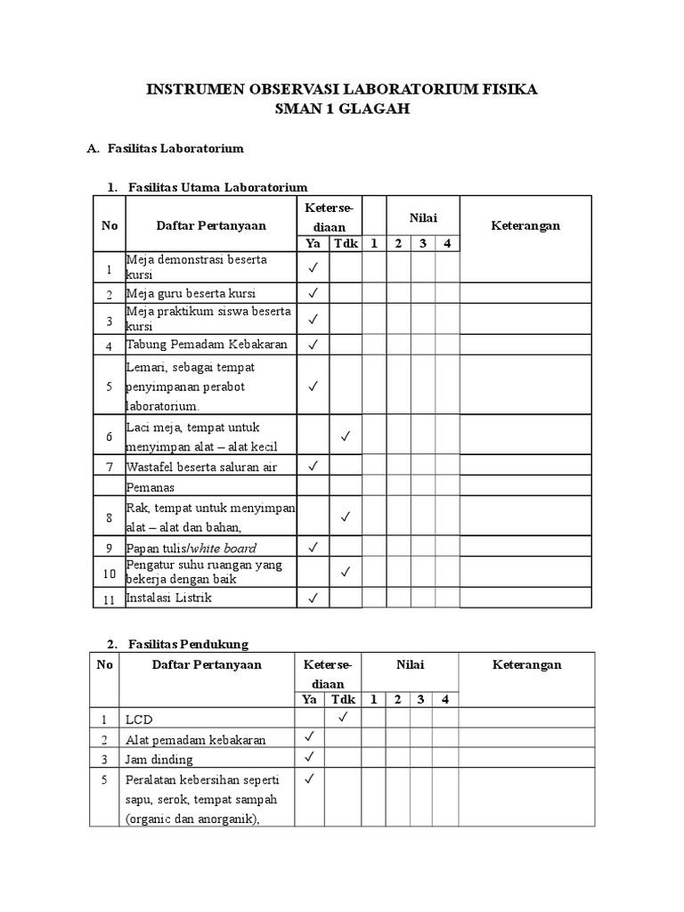 Instrumen Lab New | PDF