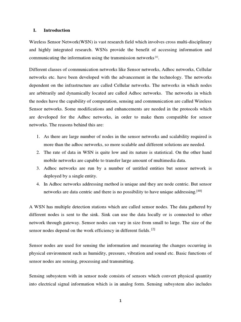 WSN Intro | Download Free PDF | Wireless Sensor Network | Wireless Ad Hoc Network