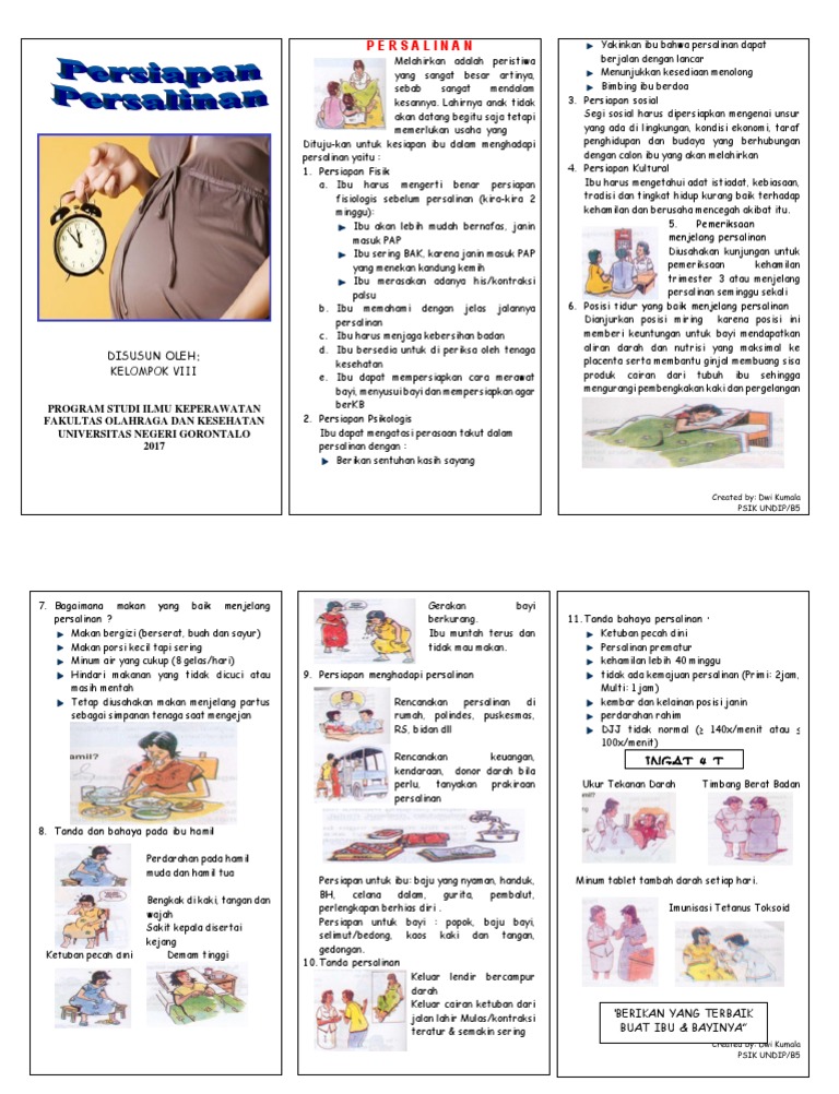 Leaflet Persiapan Persalinan | PDF