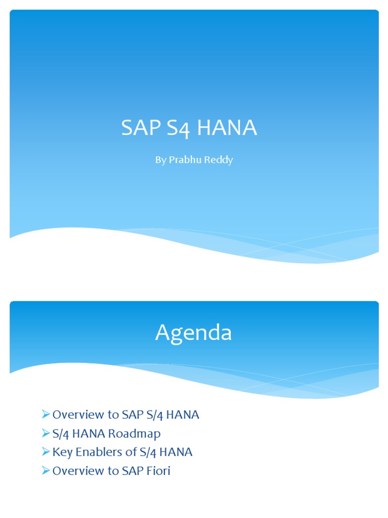 Sap s4 Hana Training PPT - First Day | PDF | Sap Se | Mobile App