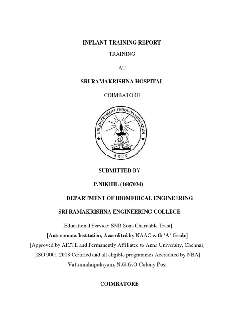 Inplant Training Reportfor Nikhil | PDF | Ct Scan | Heart