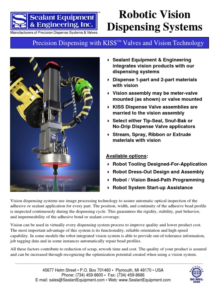 Robotic Vision Dispensing Systems | PDF | Valve | Robot