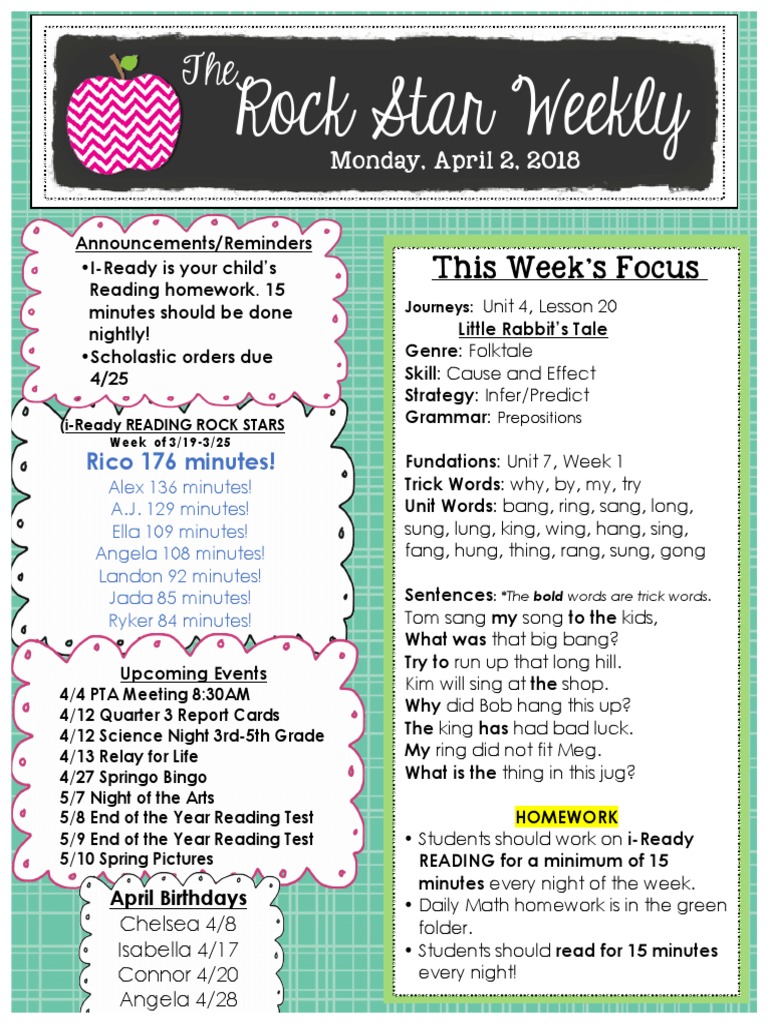 Egan Newsletter Journeys Lesson 20 | PDF | Behavior Modification