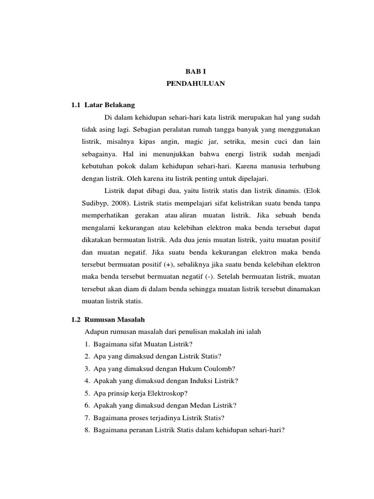 Makalah Listrik Statik Dan Dinamis | PDF