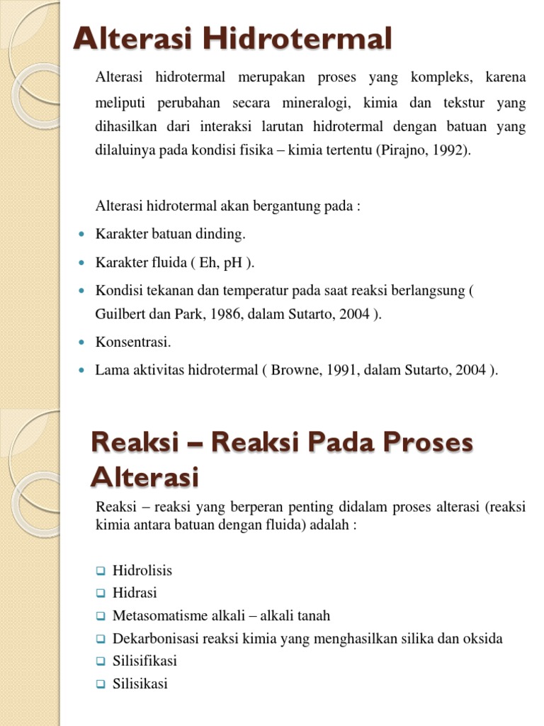 Proses dan Tipe Alterasi Hidrotermal | PDF