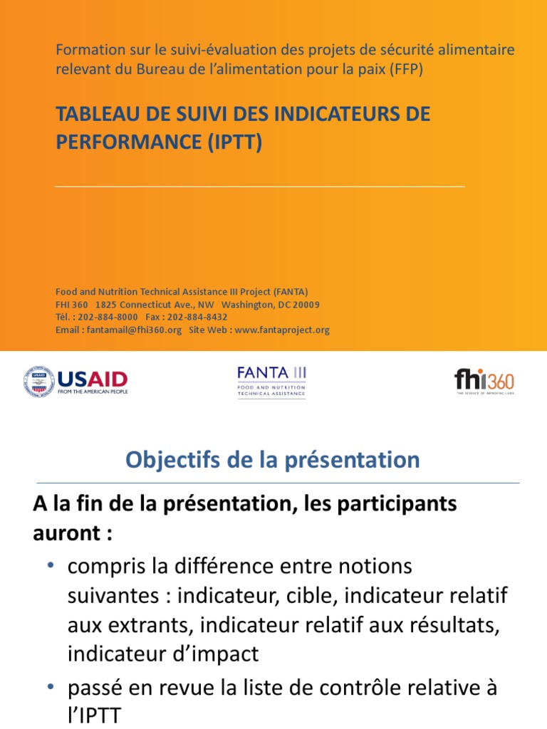 6 IPTT Nov2014 FR | PDF | Sécurité alimentaire | Pourcentage