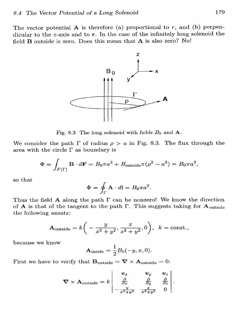 Z-Axis To of No!: 8.4 The Vector Potential Long Solenoid | PDF