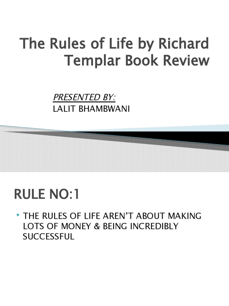 The Rules of Life by Richard Templar Book | PDF