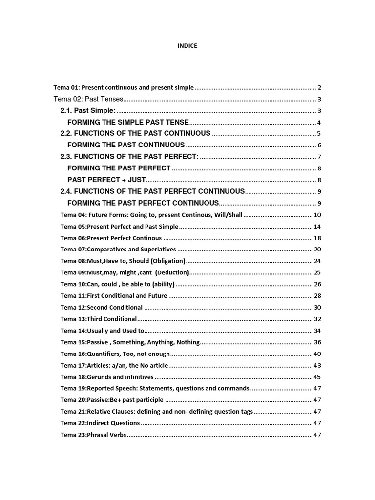 Tema 01 | PDF | Perfect (Grammar) | Linguistic Typology